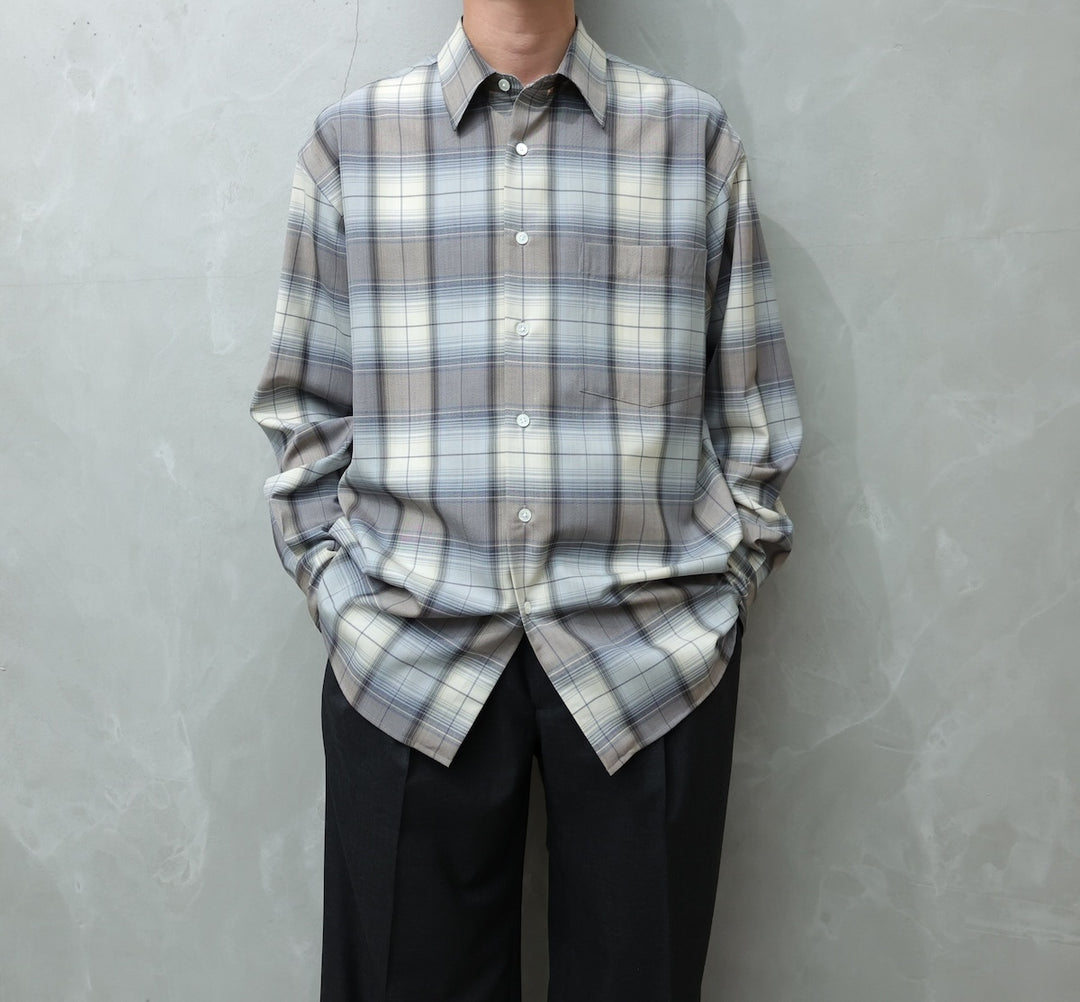 AURALEE「SUPER LIGHT WOOL CHECK SHIRTS / BLUE GRAY CHECK」 – SISTER