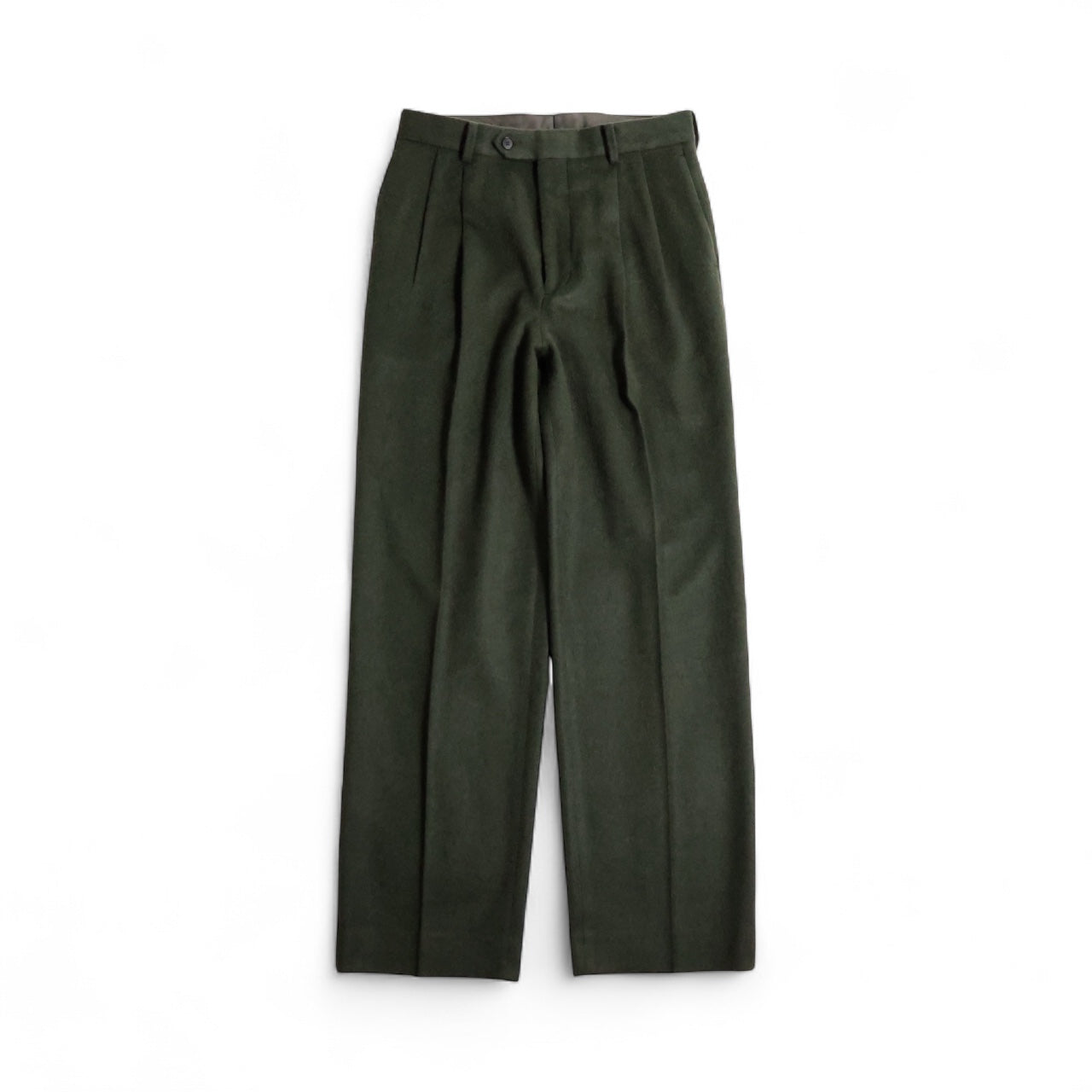 AURALEE「BABY CAMEL FLANNEL TWO-TUCK SLACKS / DARK OLIVE」 – SISTER